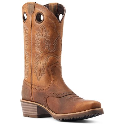 Botte Western Ariat Hybrid Roughstock Square Toe pour Homme - Sorrel Crunch