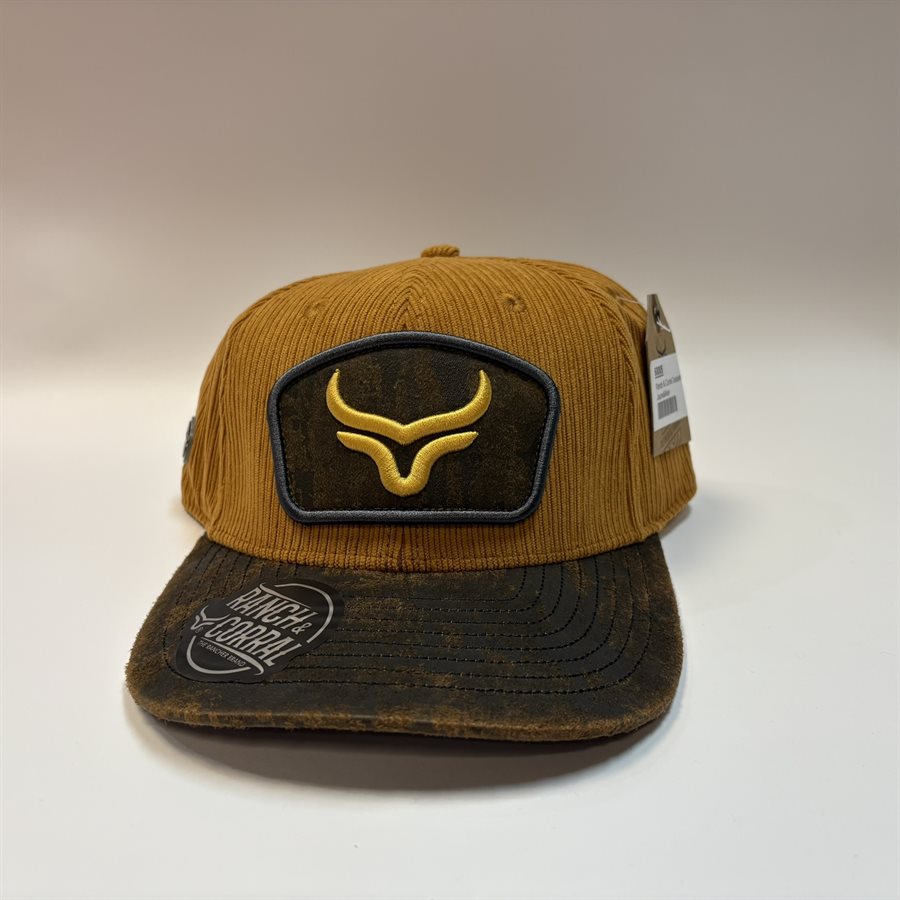 Ranch & Corral Logo Corduroy Style Cap - Yellow & Brown