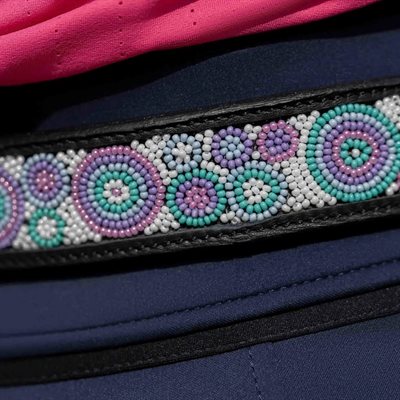 Ceinture avec Perles Equinavia Estelle pour Femme - Noir & Cercles